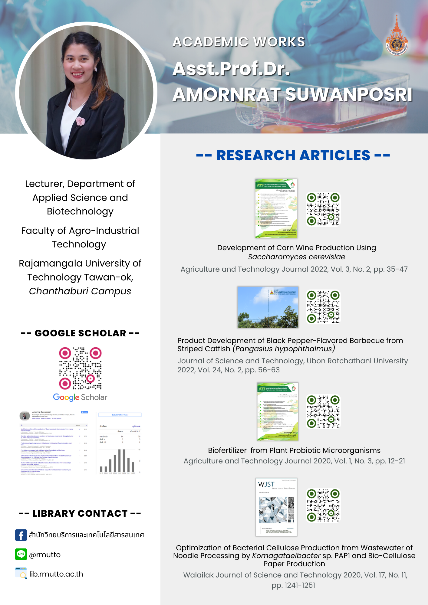 Asst.Prof.Dr. Amornrat Suwanposri – หอสมุดกลาง มหาวิทยาลัยเทคโนโลยีราช ...